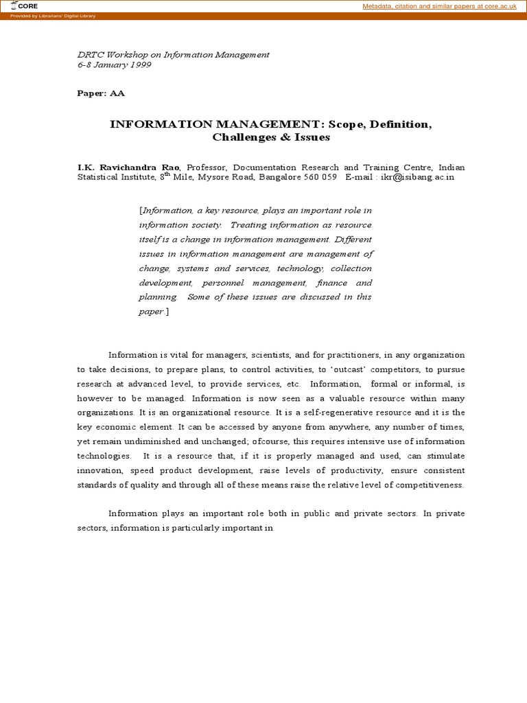 Information Management Scope | PDF | Information | Information Management