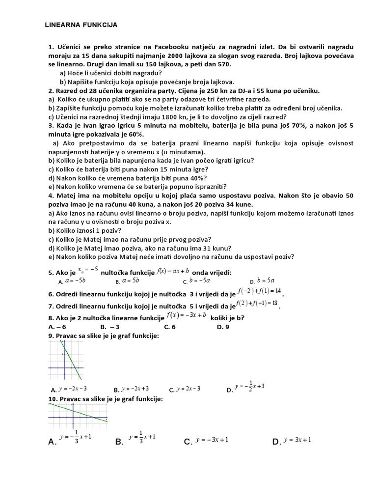 LINEARNA FUNKCIJA | PDF