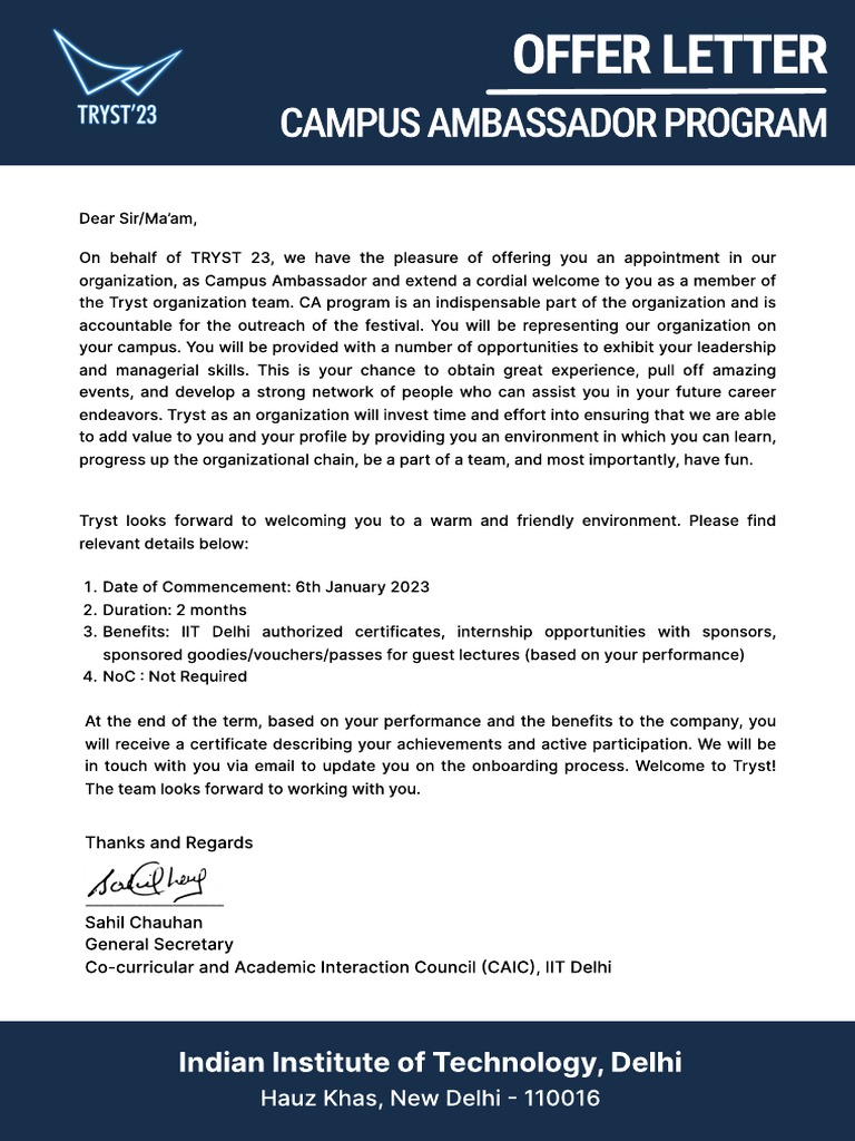 Offer Letter PDF | PDF | Business | Communication