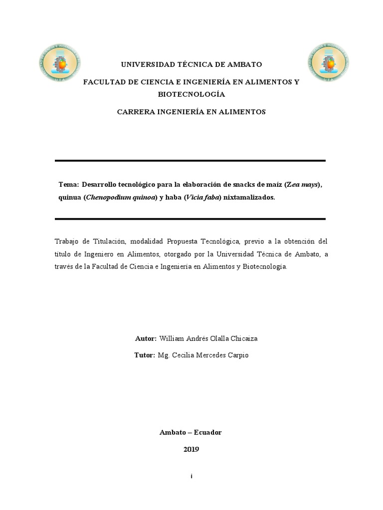 Snack Nixtamalizado - Olalla, A | PDF | Cereales | Fibra dietética