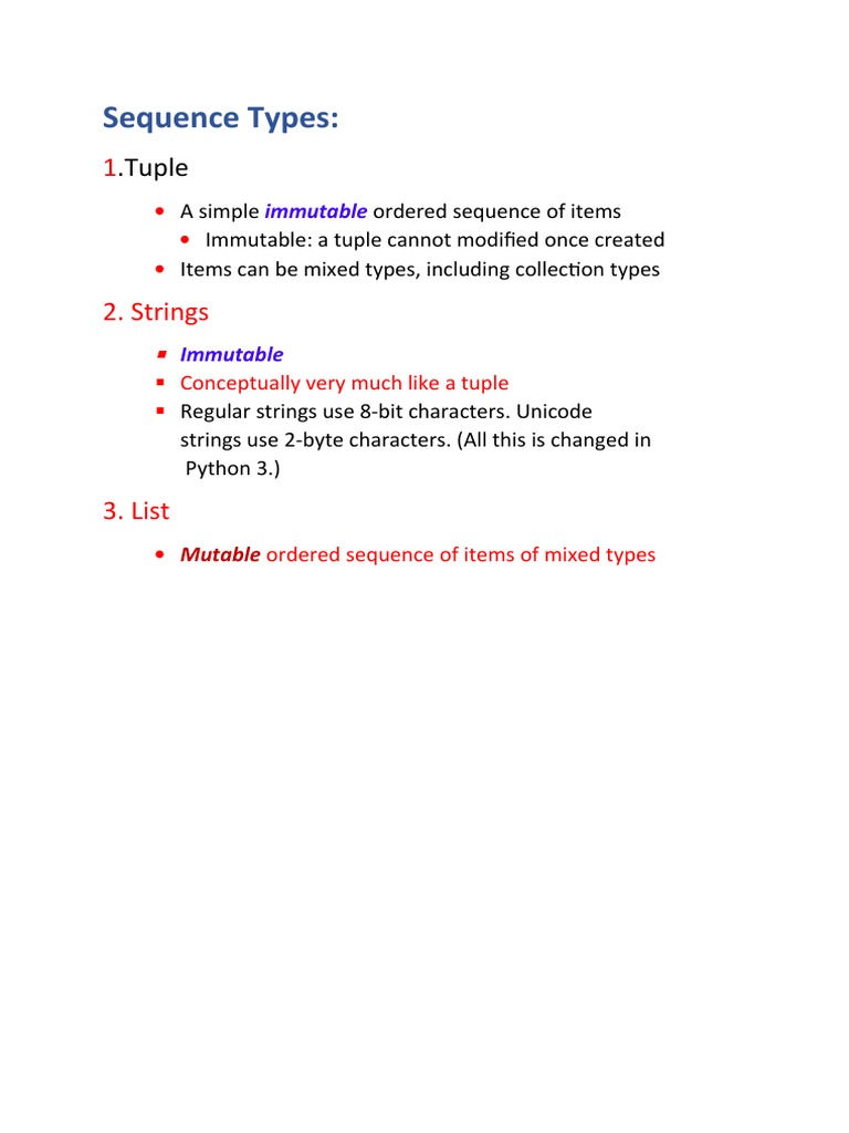 Sequence Types | PDF