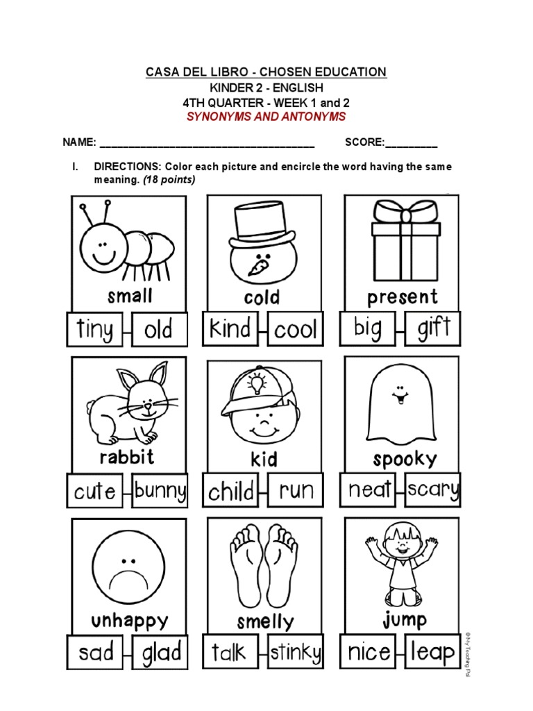 Week 1 - 2 - Synonyms and Antonyms | PDF