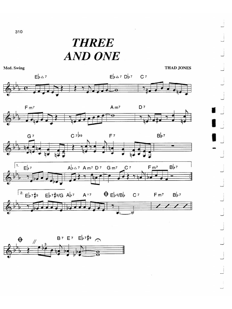 Three and One - Thad Jones (Score) PDF | PDF