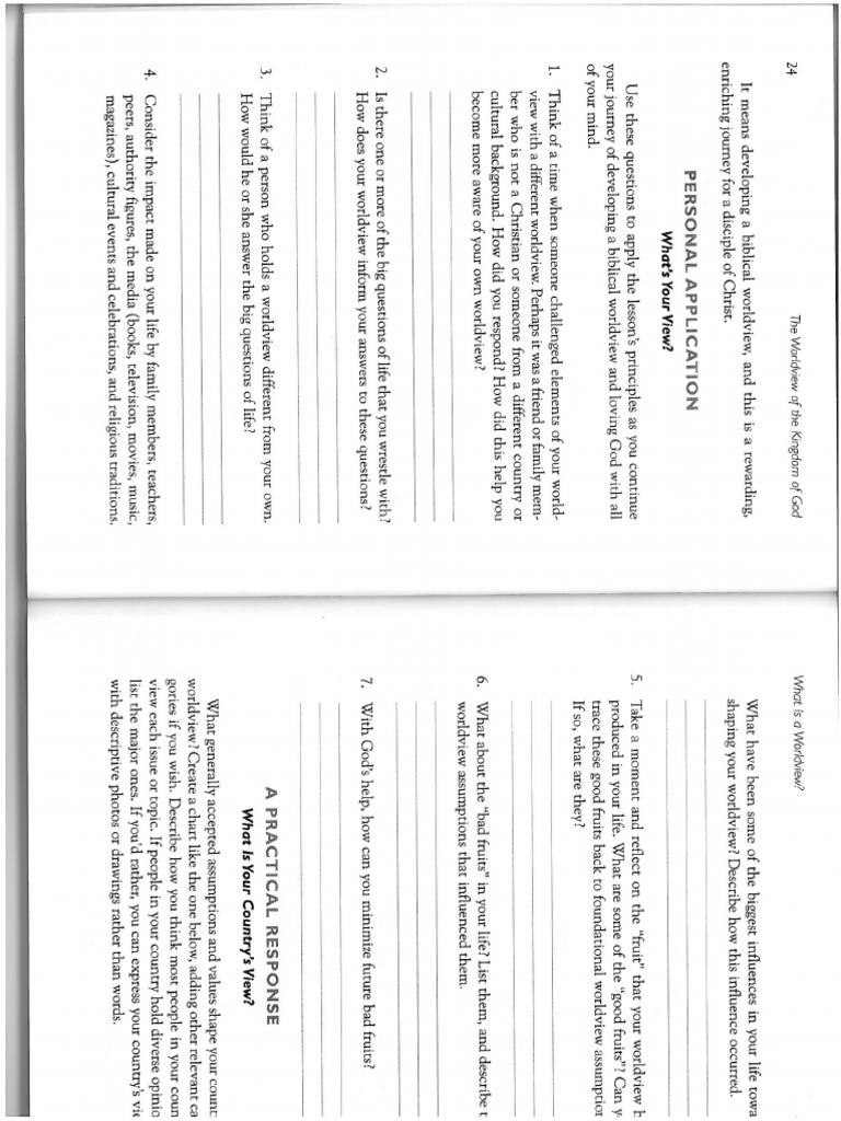 World View Worksheet - Miller PDF | PDF