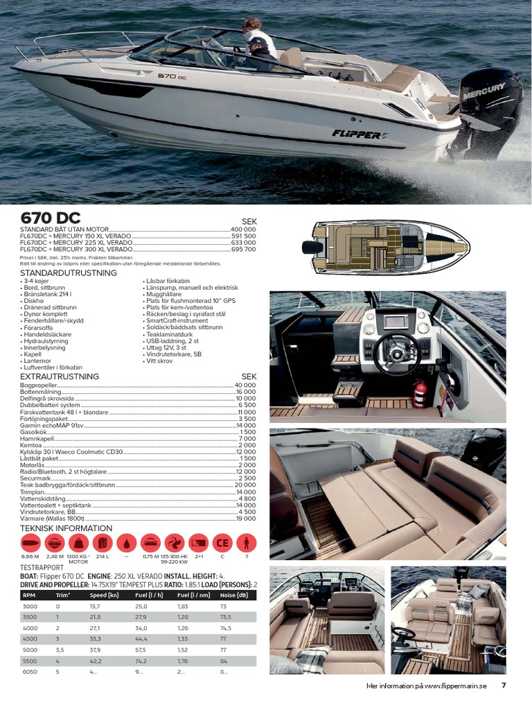 Flipper 670 DC Broschyr Prislista 2016 Flipper Marin Stockholm | PDF