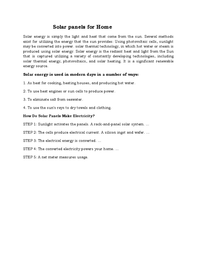 Install Solar Panels At Home For Lower Energy Bills Pdf Photovoltaics Solar Power