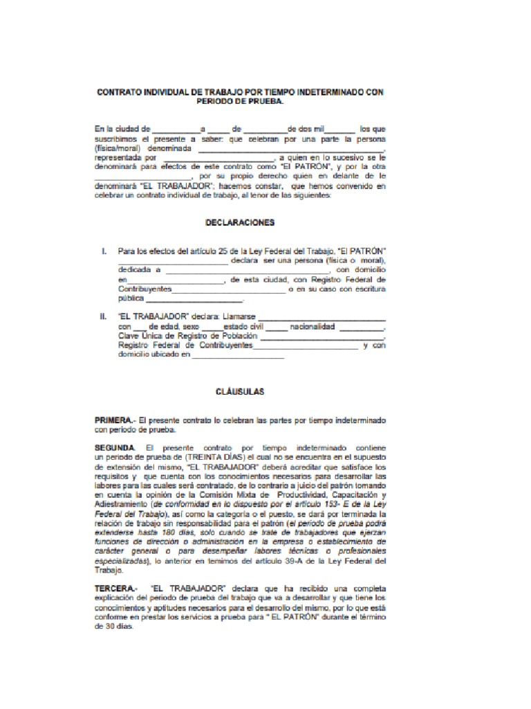 Ejemplos de Contrato PDF | PDF