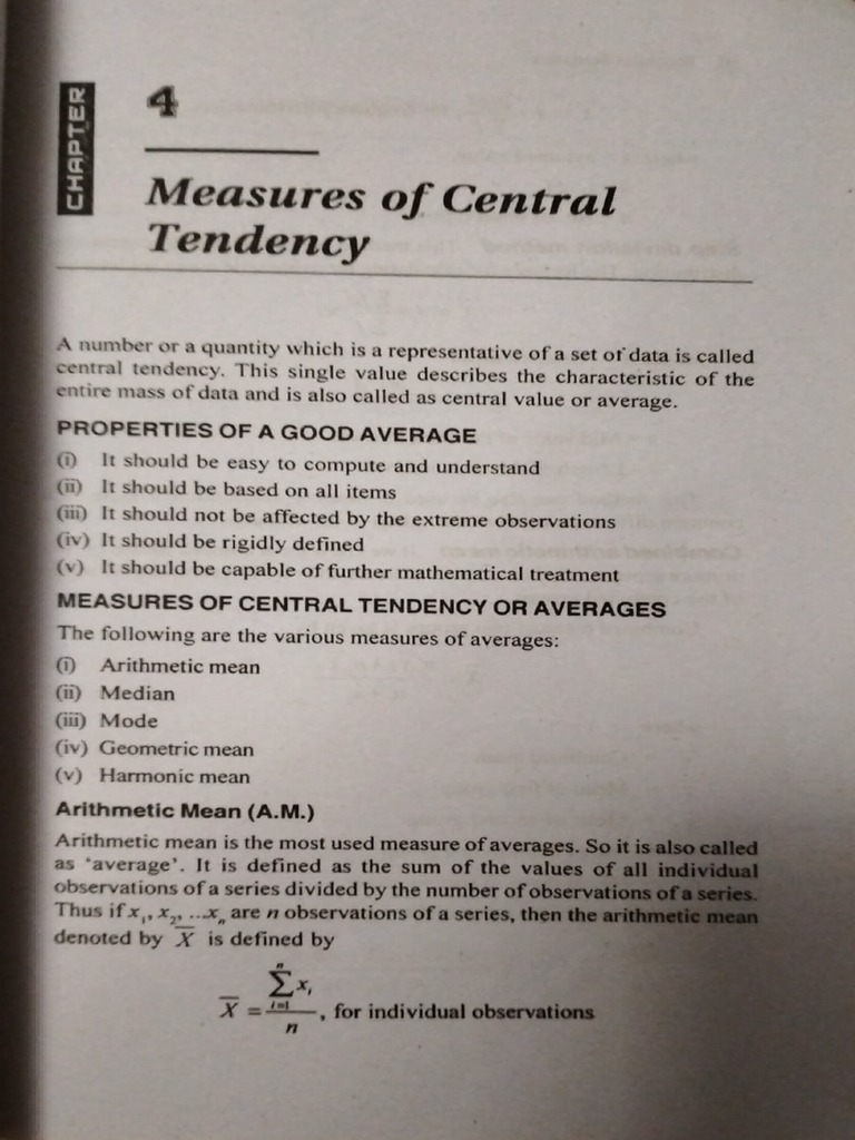 Measures of Central Tendency Explained | PDF | Mean | Average