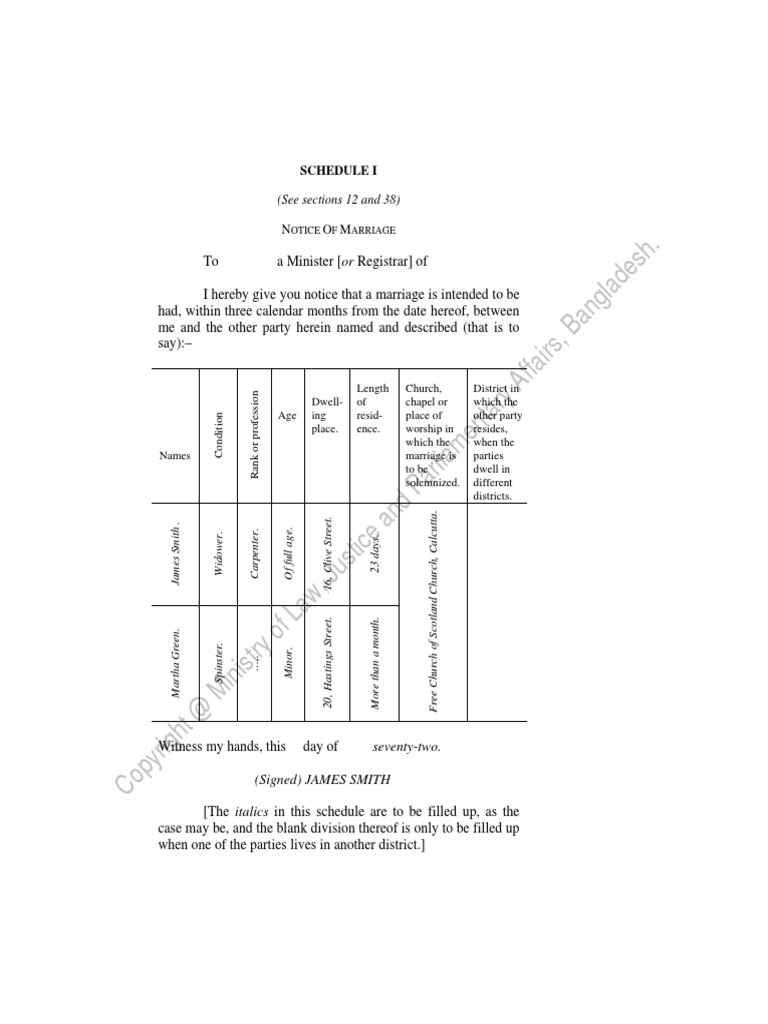 Notice Of Intended Marriage PDF