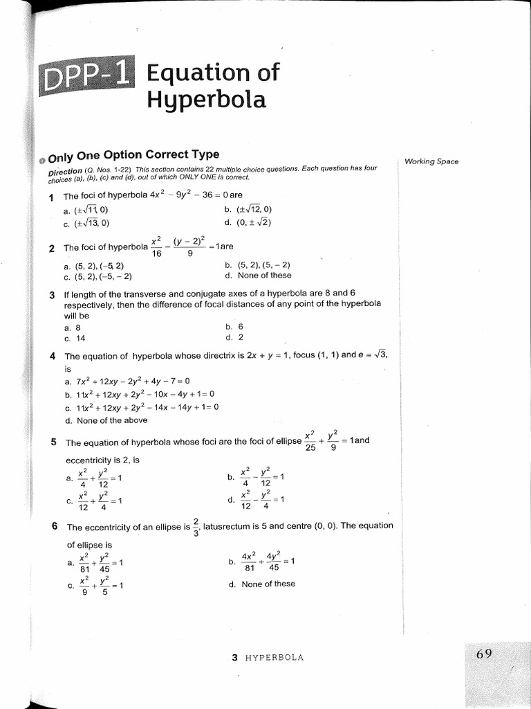 Dpp Hyperbola Pdf Pdf