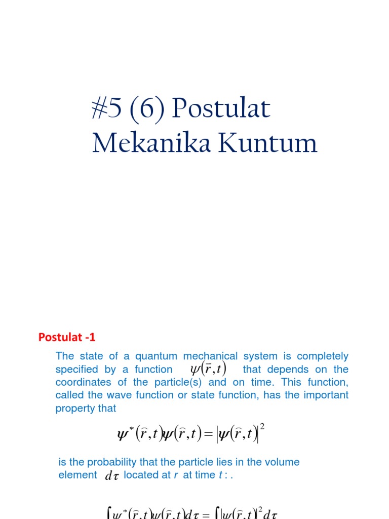Mekanika Kuantum Dasar | PDF