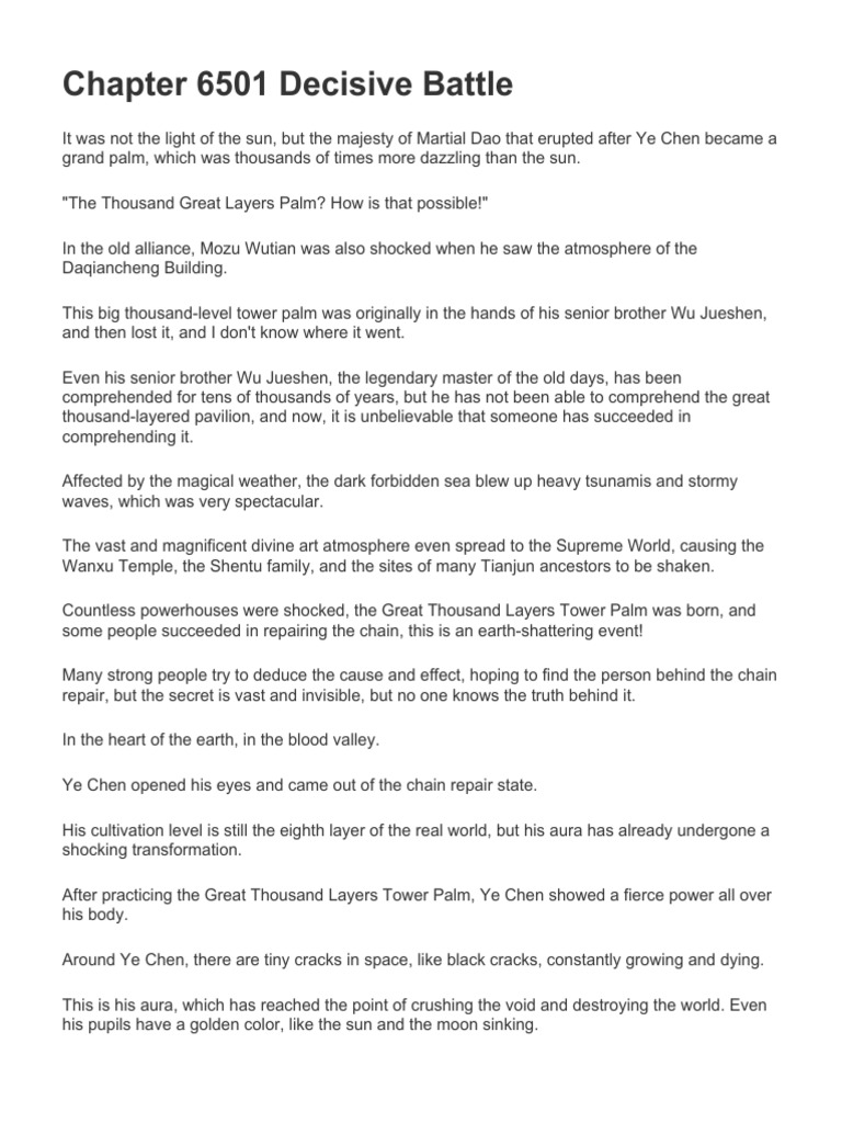 Ye Chen Chapter 6501-6510 | PDF