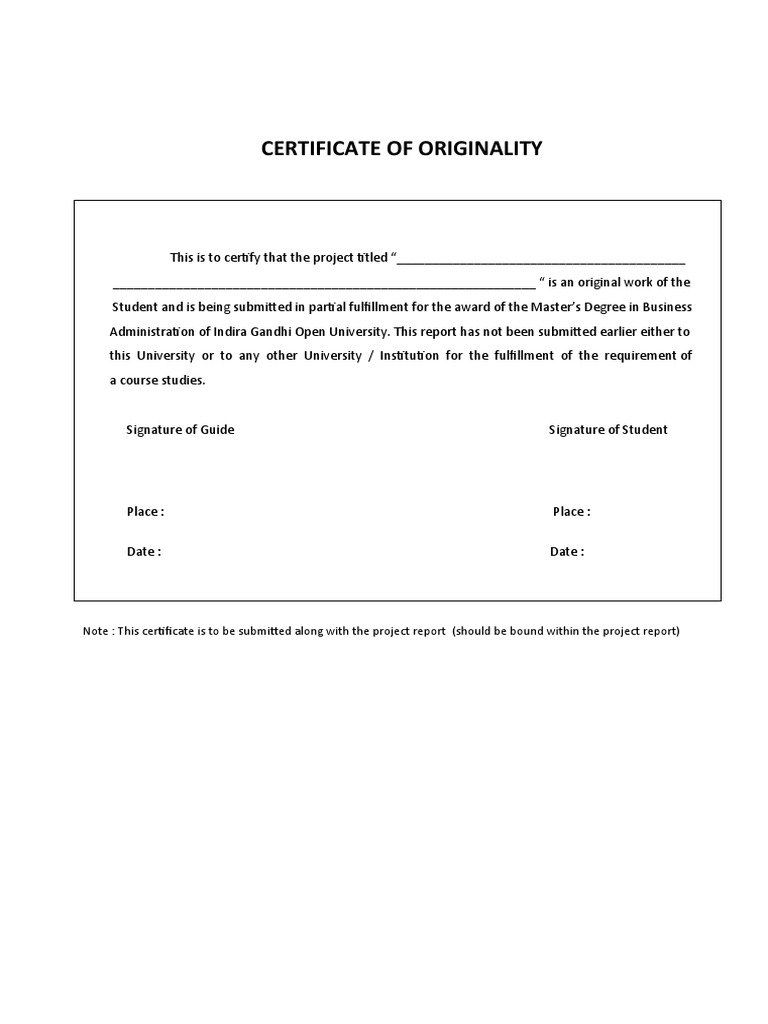 MS 100-Project Proposal-Certificate of Originality | PDF