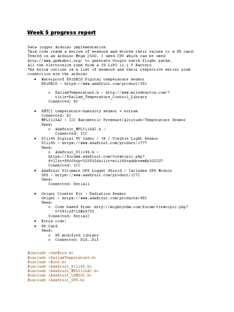 Week 5 Progress Report | PDF | Computer Engineering | Computing