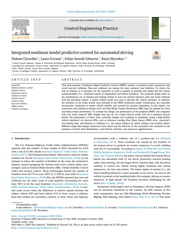 NMPC PDF | PDF | Mathematical Optimization | Traffic Collision