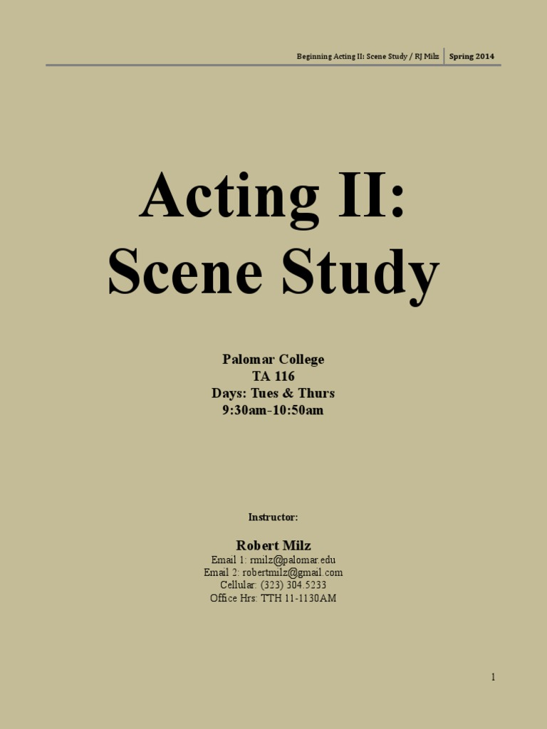 Beginning Acting II: Scene Study Course | PDF | Experience | Communication