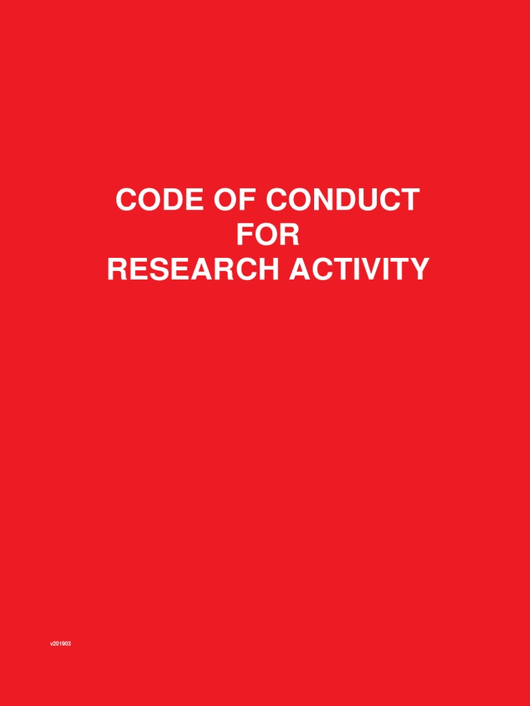 Do Code Of Conduct For Research Activity En Imp Pdf Financial Analyst Valuation Finance