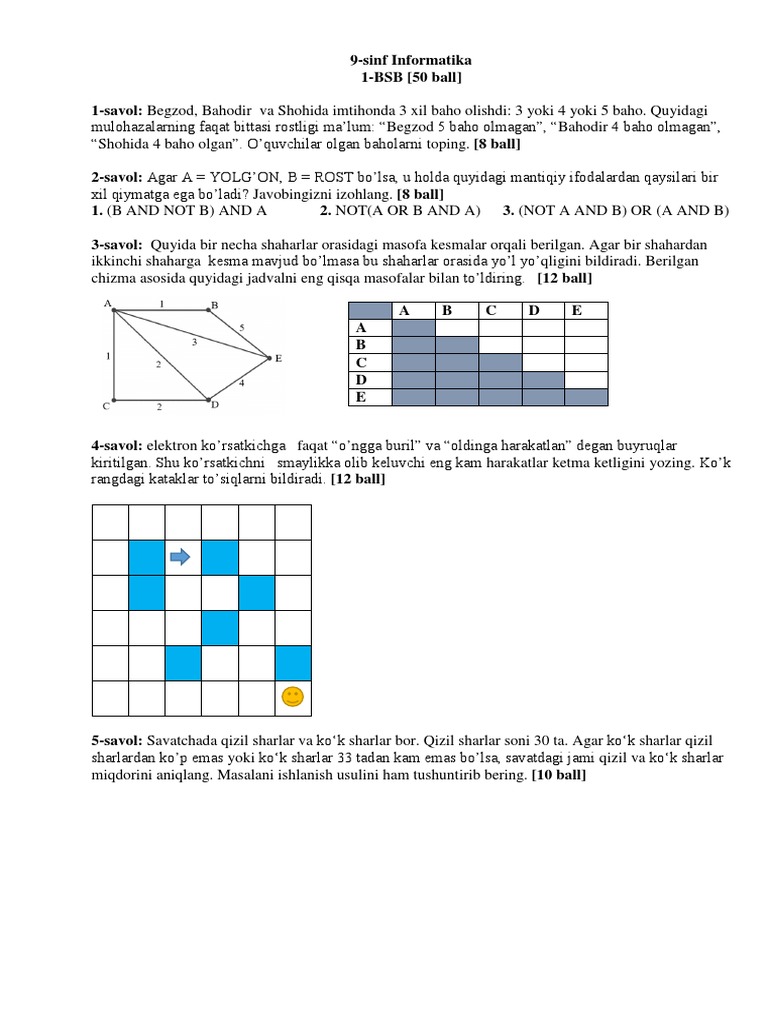 9-Sinf BSB-1 PDF | PDF