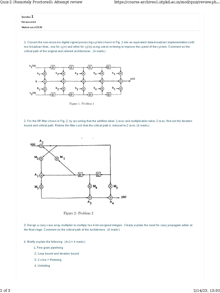 Quiz 2 PDF | PDF | Theoretical Computer Science | Signal Processing