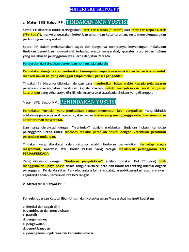 Materi SKB Satpol PP | PDF