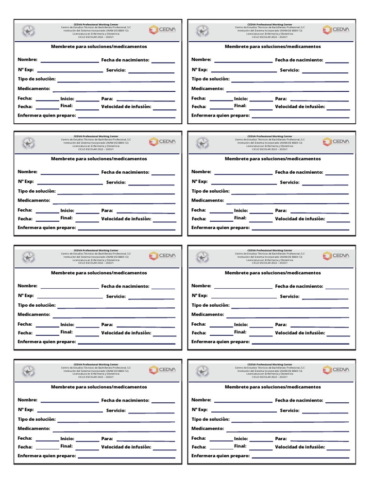 MEMBRETES | Descargar gratis PDF | Enfermería | Programas sociales