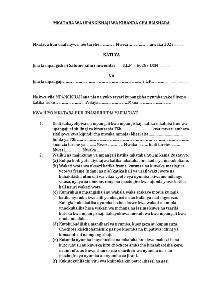 Mkataba - Wa - Upangishaji Wa Frame-1 | PDF