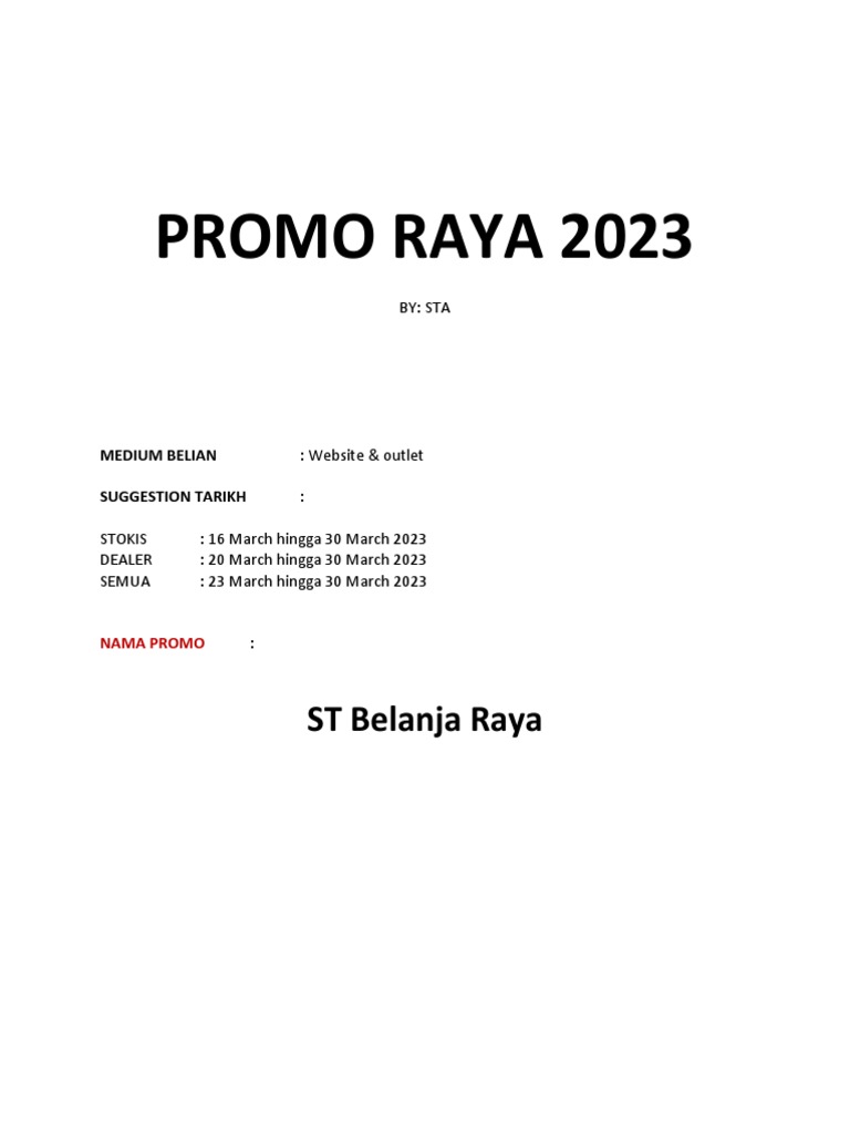 Final Paperwork - Promo Raya 2023 | PDF
