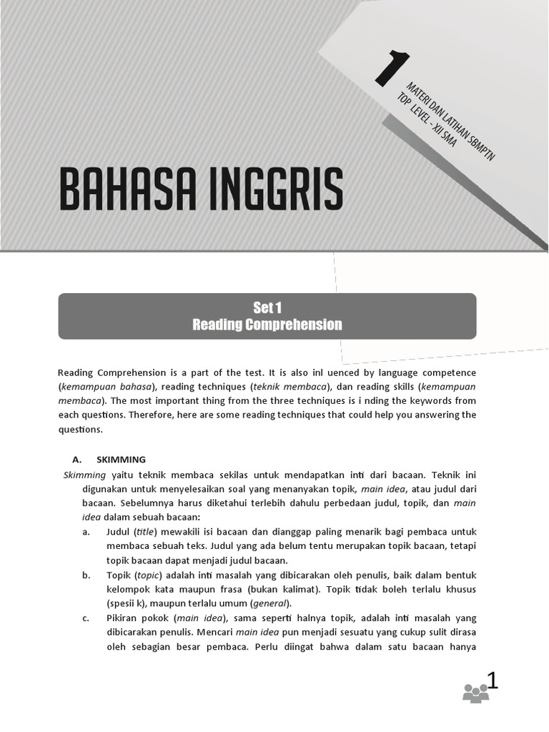 Materi Reading Comprehension S1 Soal | PDF