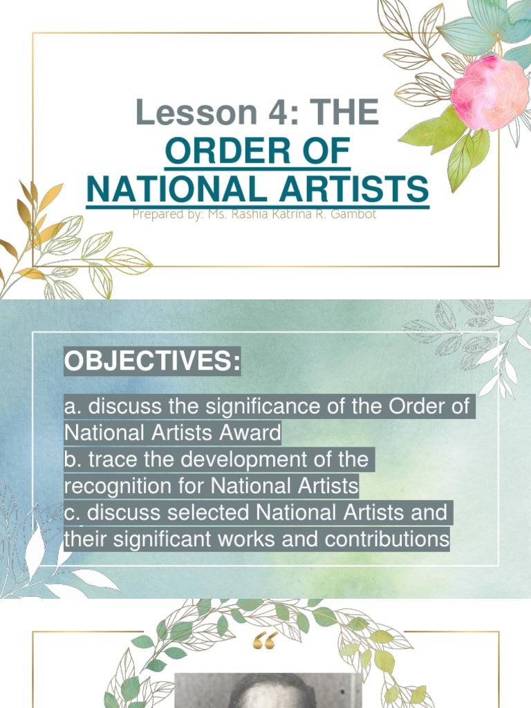 Order of National Artists Overview | PDF | Social Science