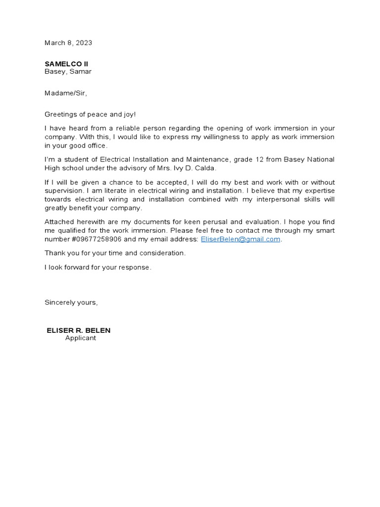 Application Letter2 Esir | PDF