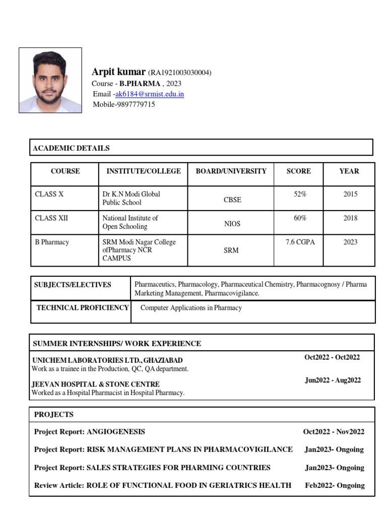 Arpit Kumar PRSNL Resume | PDF