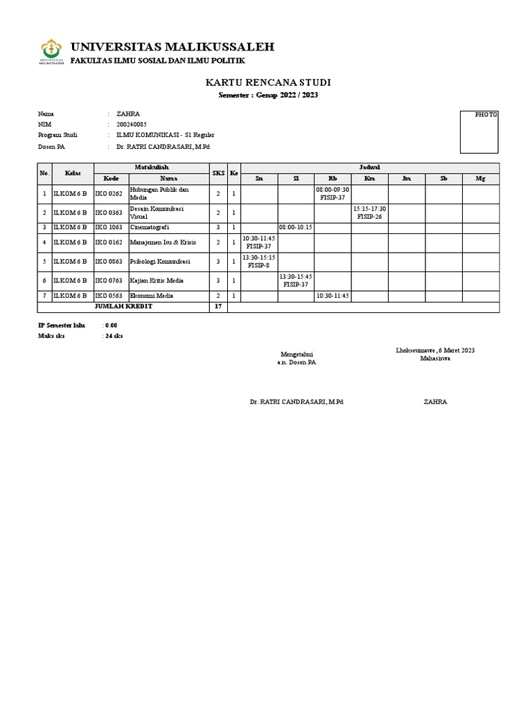 Cetak Rencana Studi - Portal Akademik PDF | PDF