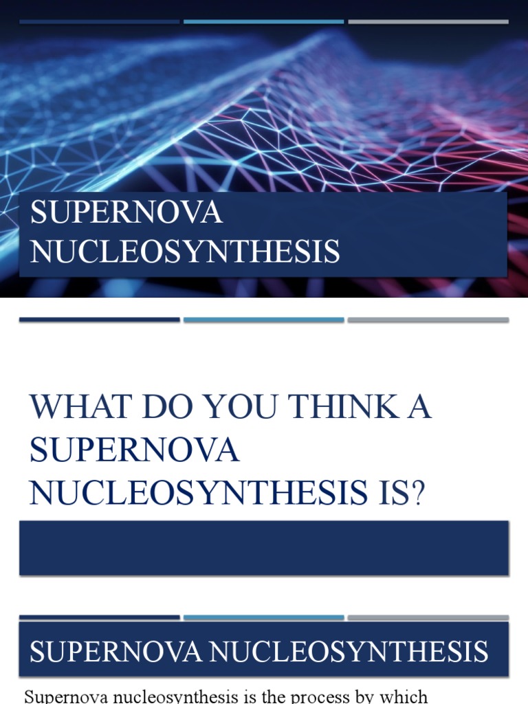 Supernova Nucleosynthesis | PDF