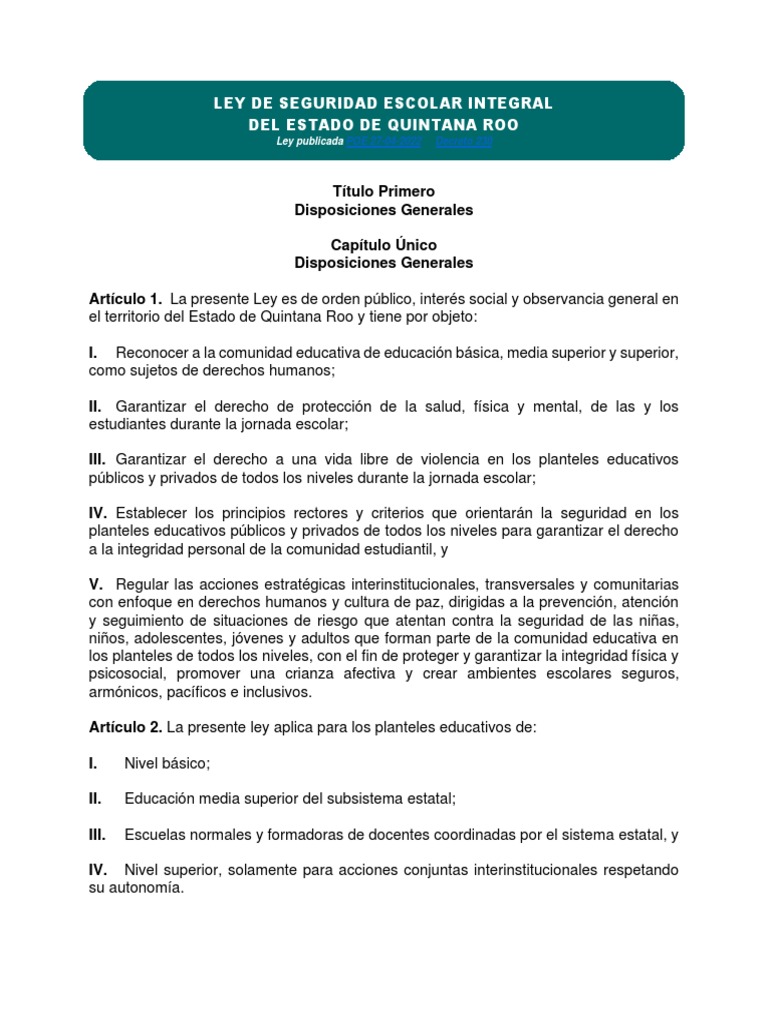 Manual De Seguridad Escolar De Qroo Pdf Pdf Defensa Civil Valores