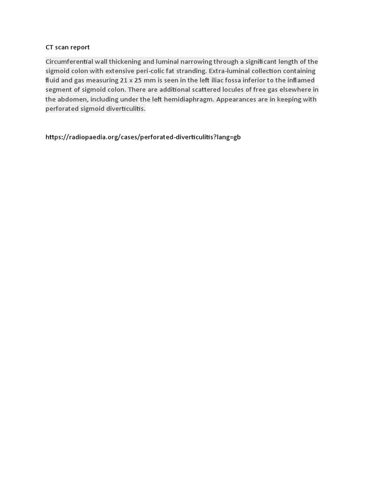 Case 2 Ct Scan Report Pdf
