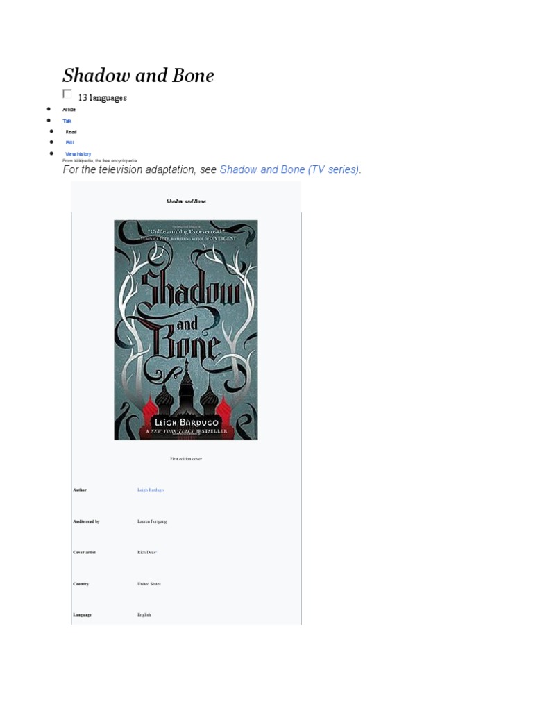 Shadow And Bone Pdf