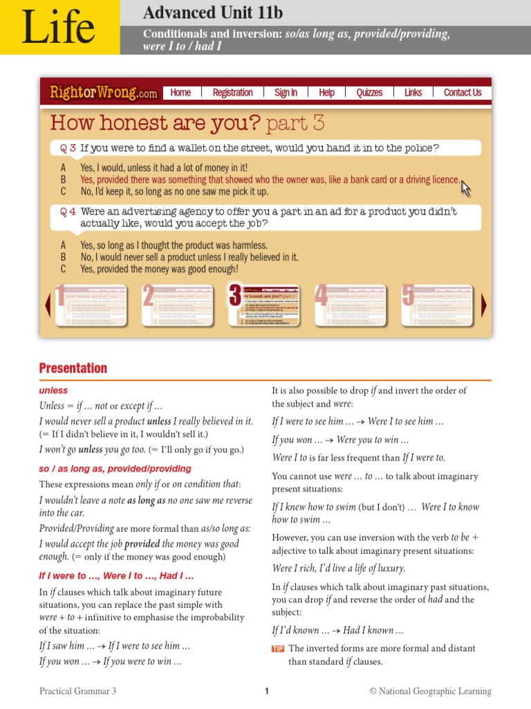 Advanced Unit 11b PDF | PDF | Syntax | Grammar