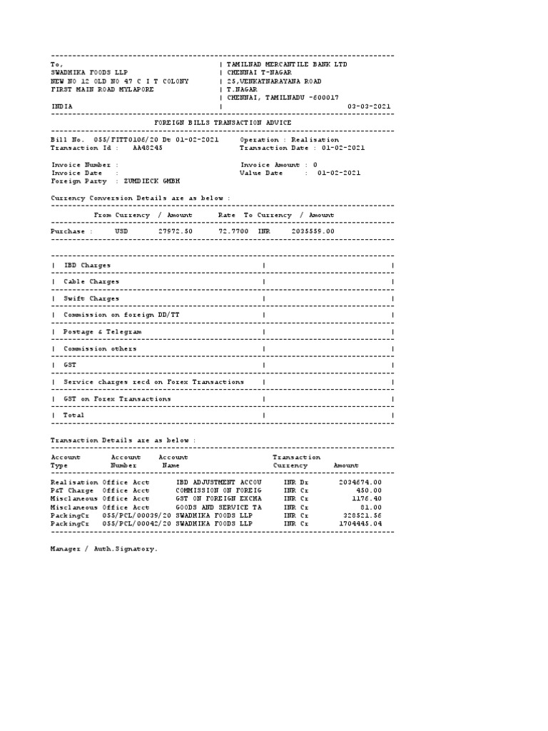 FITT Feb 2021 | PDF | Foreign Exchange Market | Invoice