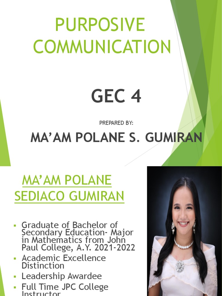 Understanding Purposive Communication | PDF | Communication | Cognitive ...
