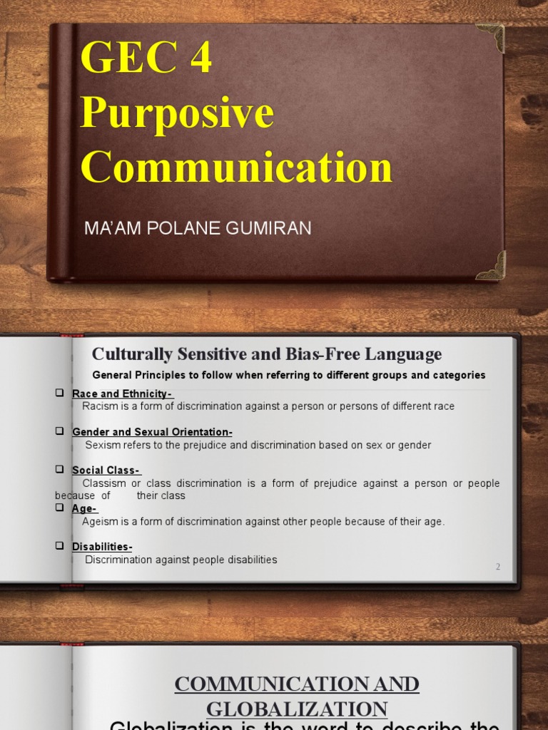 Gec 4 Midterm Purposive Communication | PDF | Body Language | Nonverbal ...
