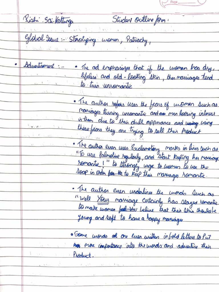 Student IO outline form | PDF