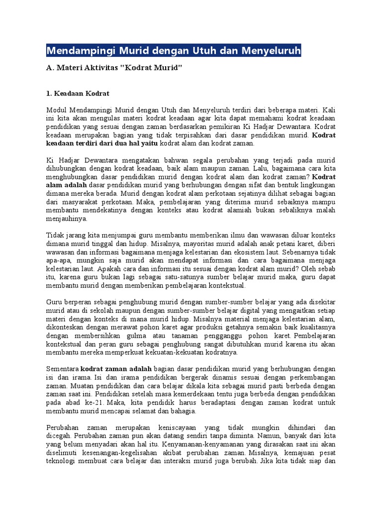 Mendampingi Murid Dengan Utuh Dan Menyeluruh | PDF