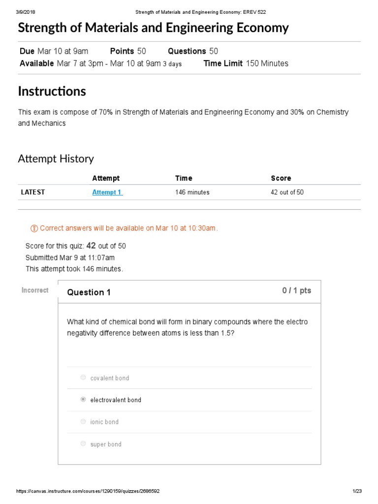 Strength of Materials and Engineering Economy - EREV 522 | PDF | Stress (Mechanics) | Strength ...