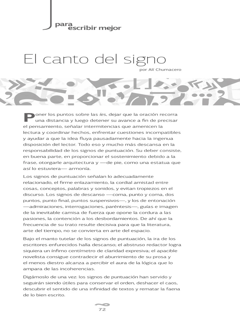 El Canto Del Signo: Por Alí Chumacero | PDF | Coma | Ortografía