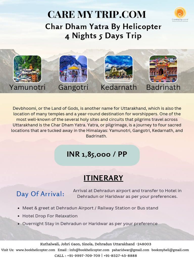 Char Dham by Helicopter Package 4N & 5D | PDF