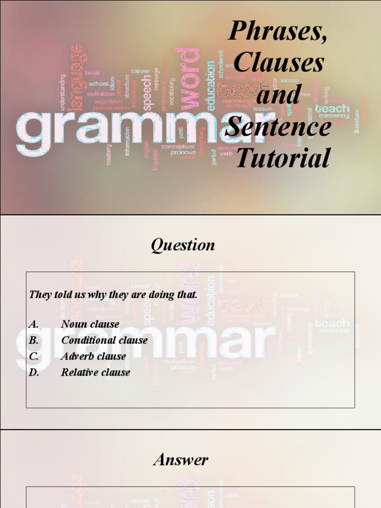 Unit 4 REV Phrases - Clauses Sentencerial | PDF | Adverb | Clause
