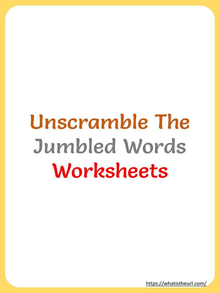 Rearrange The Jumbled Words Worksheets 2 | PDF
