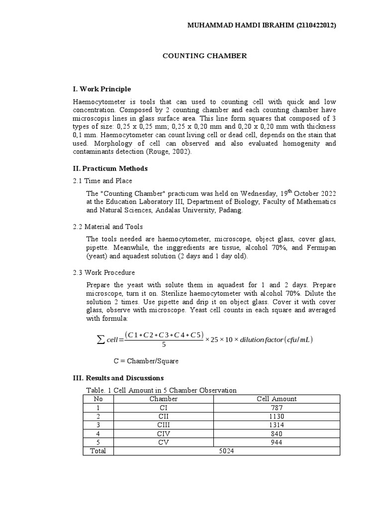 Microbiology Practicum Object (Counting Chamber) | PDF | Colony Forming ... Microbiology Practicum Object (Counting Chamber) | PDF | Colony Forming ...