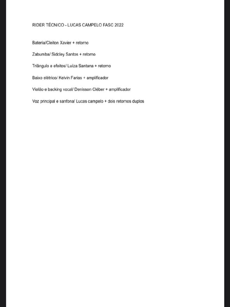 Rider Tecnico Lucas Campelo e Banda Fasc 2022 PDF | PDF