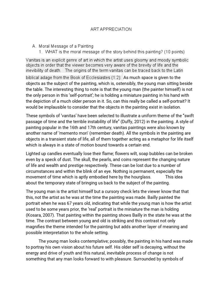 Art Appreciation | PDF | Paintings | Aesthetics